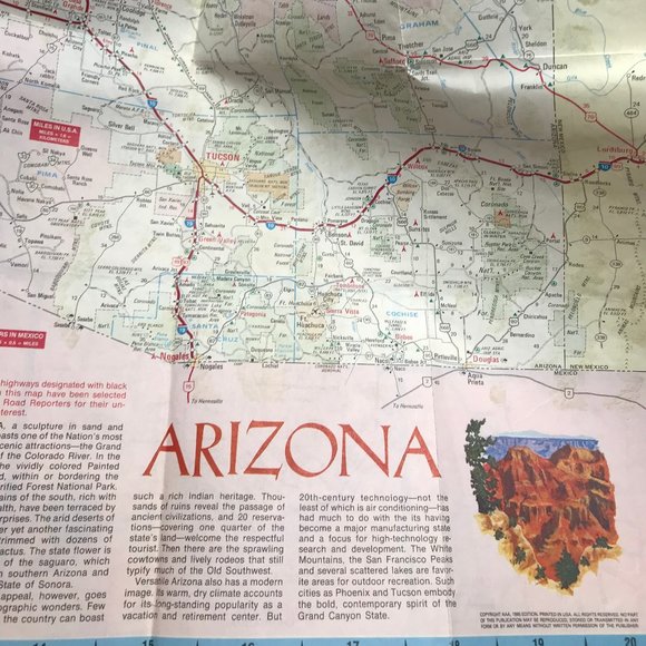 Aaa | Other | Vintage 984 Aaa Arizona New Mexico Road Map | Poshmark